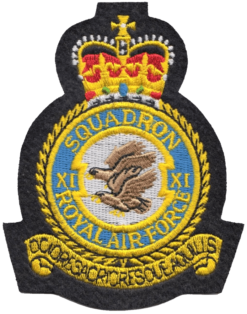 No XI 11 Squadron Royal Air Force RAF Crest MOD Embroidered Patch