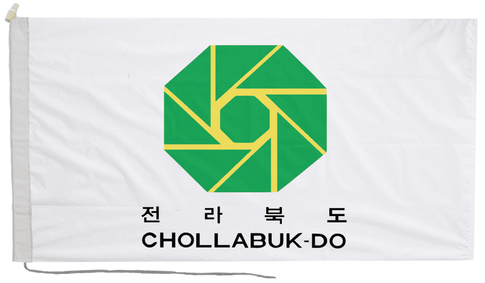 North Jeolla Province 1987 to 1991 South Korea Flag with Rope & Toggle