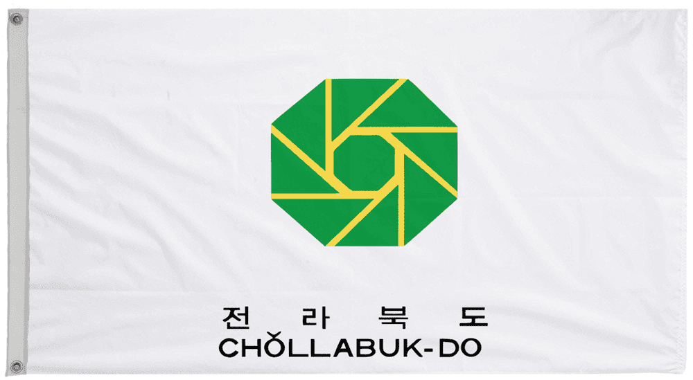 North Jeolla Province 1991 to 1997 South Korea Flag with Eyelets