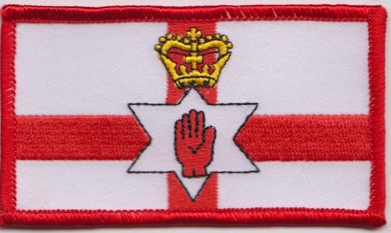 Northern Ireland Red Hand Rectangular Embroidered Patch a256