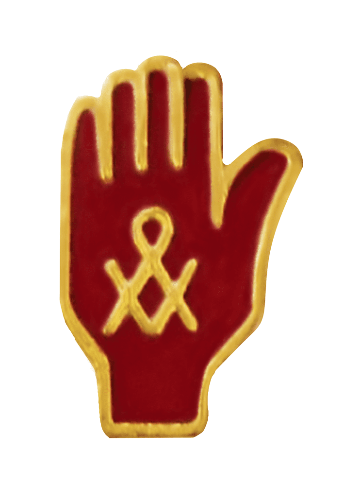 Northern Ireland Red Hand With Square & Compasses Tiny Masonic Pin Badge