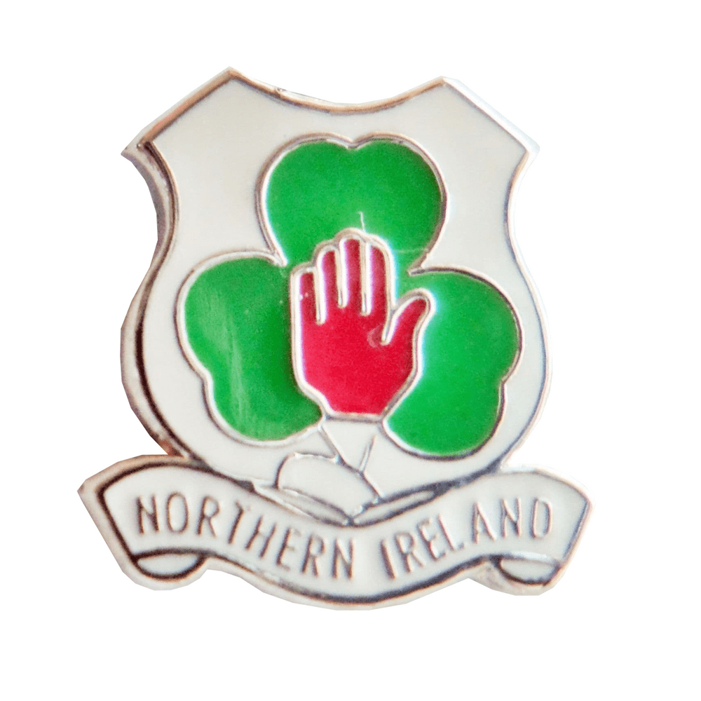 Northern Ireland Shamrock Red Hand Shield Badge