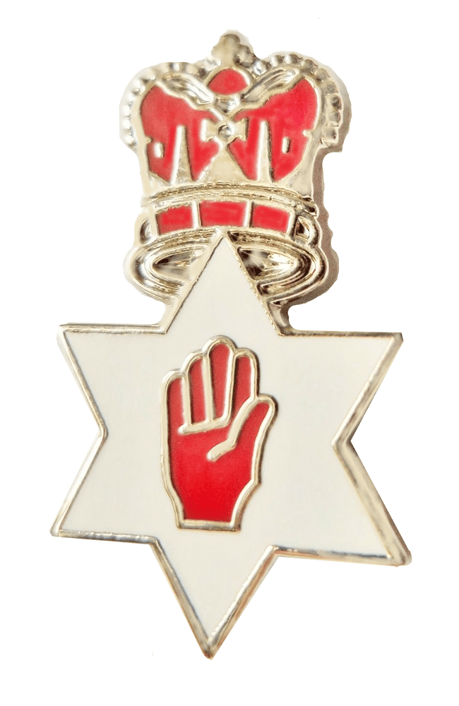 Northern Ireland Ulster Crown Over Red Hand Star Pin Badge