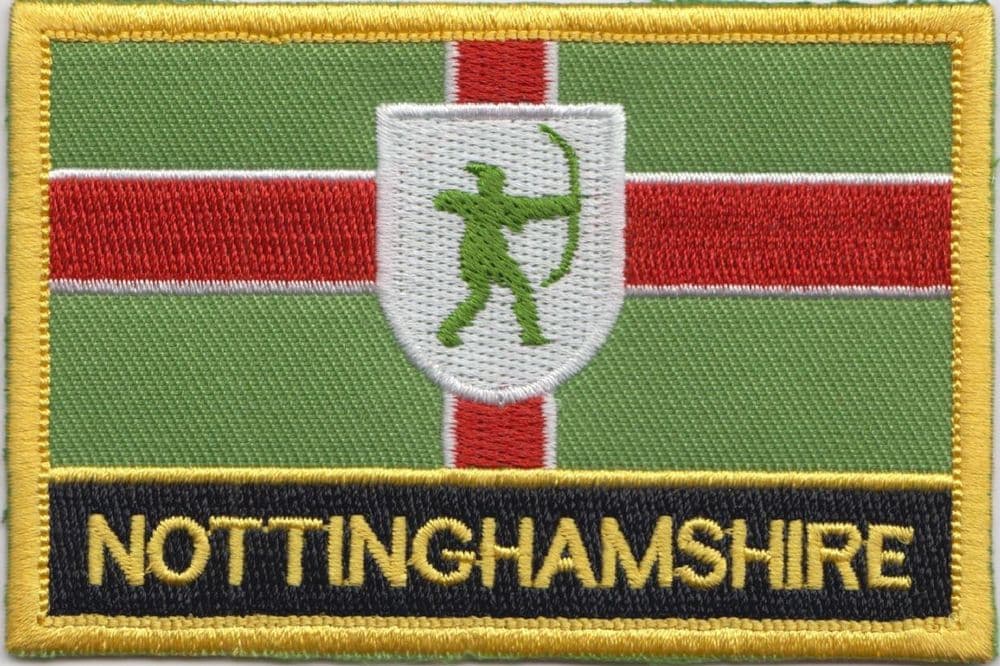 Nottinghamshire Flag Embroidered Rectangular Patch