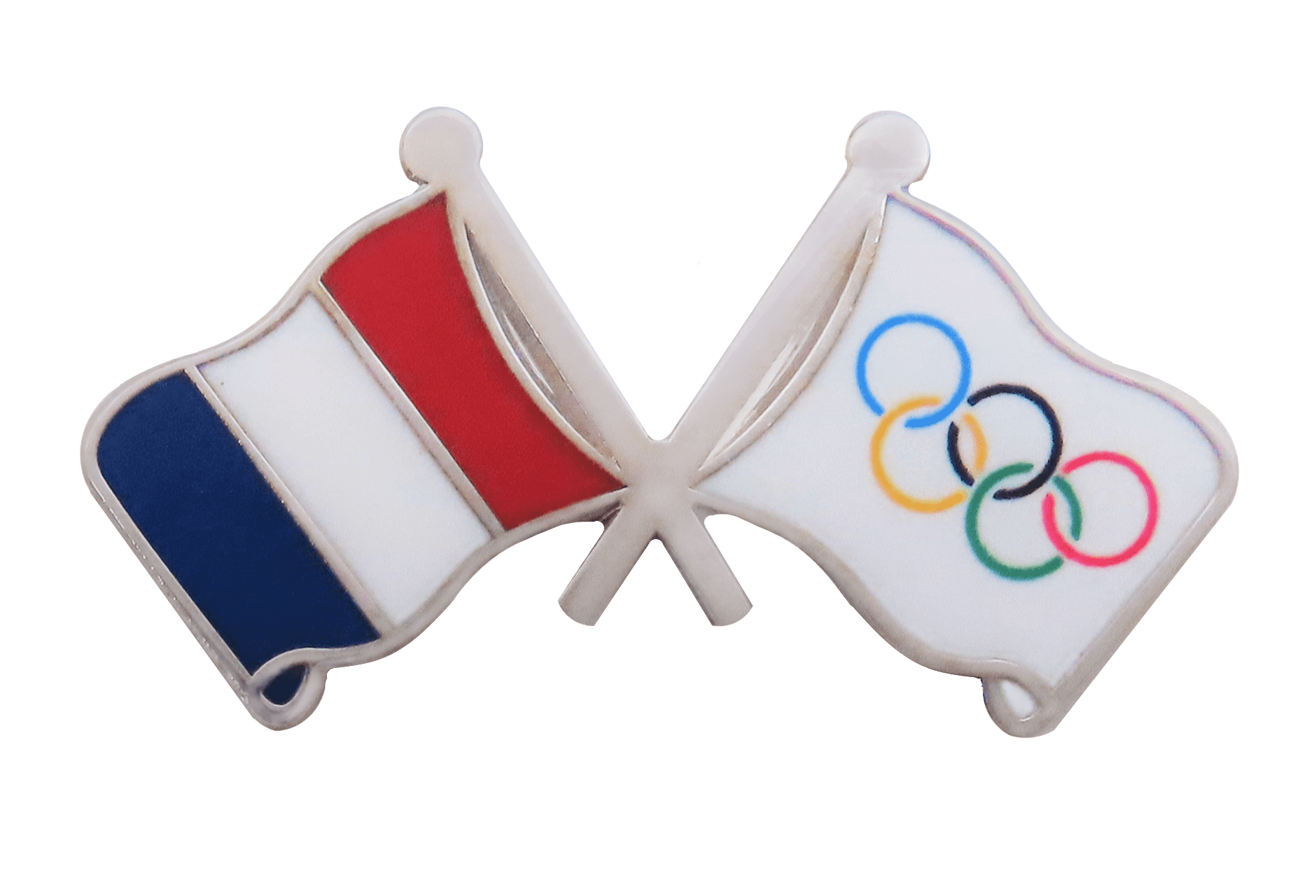 Olympic Games IOC and France 2024 Friendship Flag Pin Badge