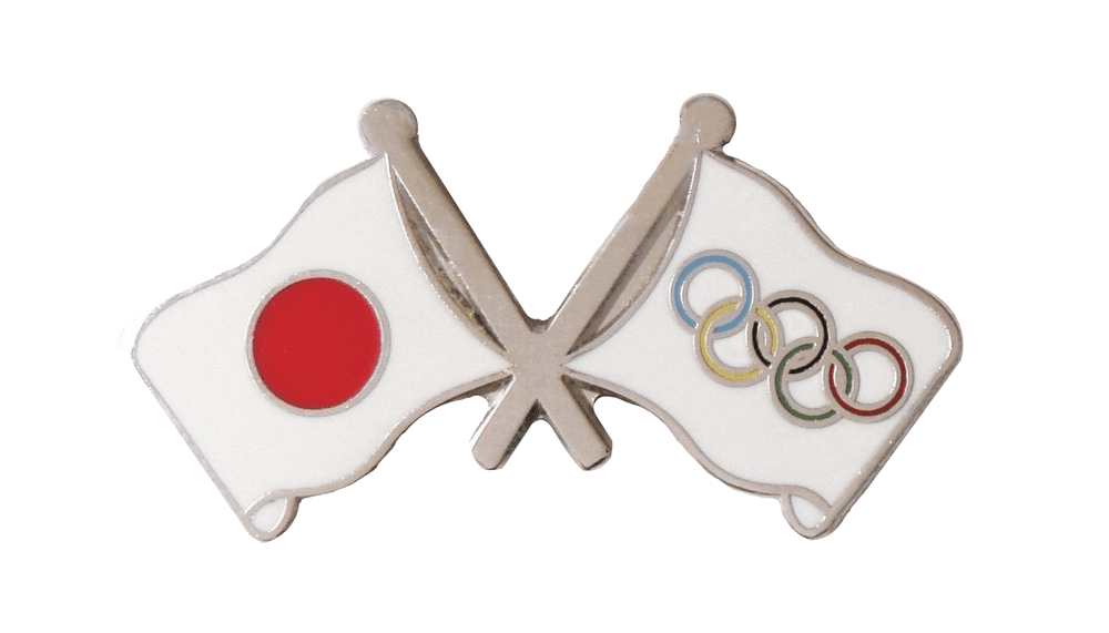 Olympic Games IOC and Japan 2020 Friendship Flag Pin Badge