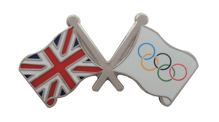 Olympic Games IOC and United Kingdom UK Friendship Flag Pin Badge