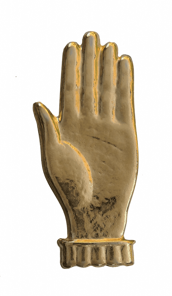 Open Hand Raised Gilded Orange Order Symbol For Collarette - WG035