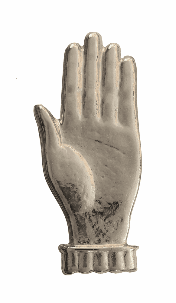 Open Hand Raised Nickel-Plated Orange Order Symbol For Collarette - W035