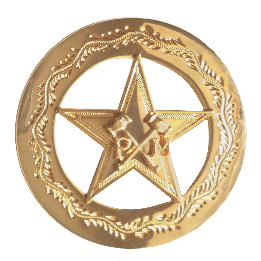 Orange Order Pentagram With Crossed Mallets Gilt Past Masters Jewel - W082