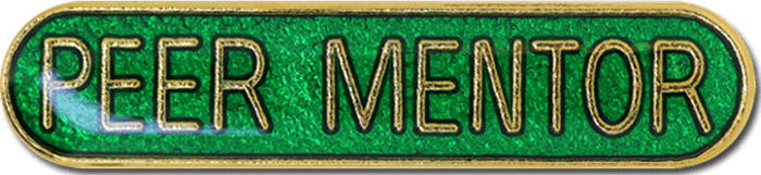 Peer Mentor Rounded Bar Green Pin Badge