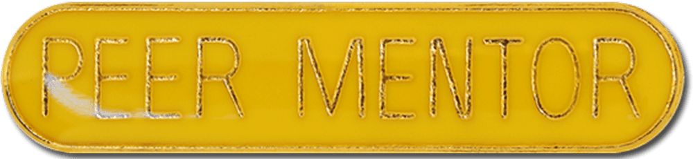 Peer Mentor Rounded Bar Yellow Pin Badge