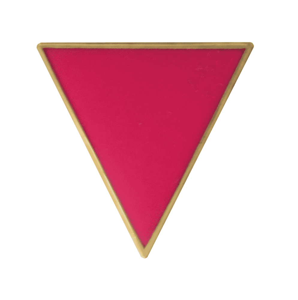 Pink Triangle LGBTQ Gay Pride Gold Plated Pin Badge