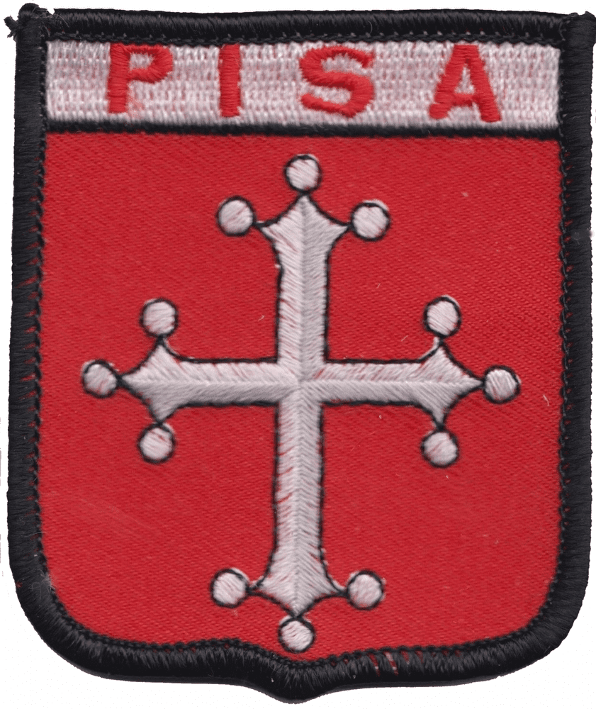 Pisa Italy Flag Shield Embroidered Patch a351