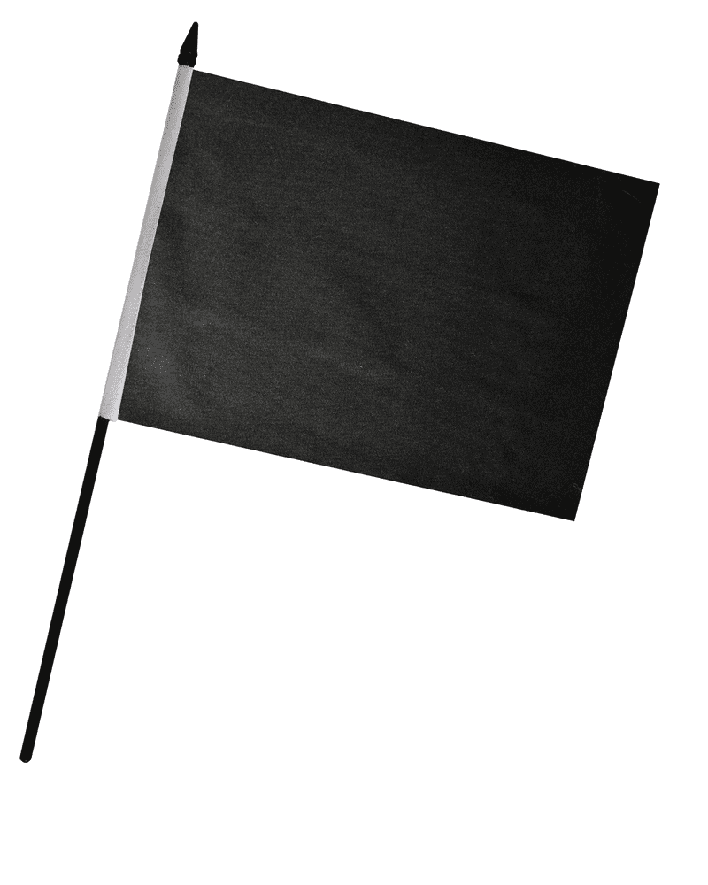 Plain Black Medium Hand Flag