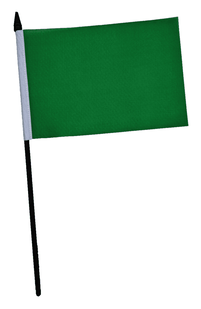 Plain Green Small Hand Waving Flag