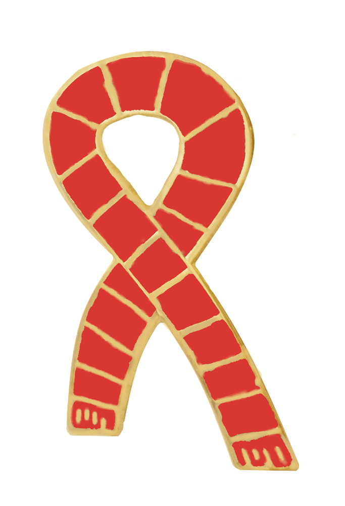 Plain Red Bar Scarf Pin Badge