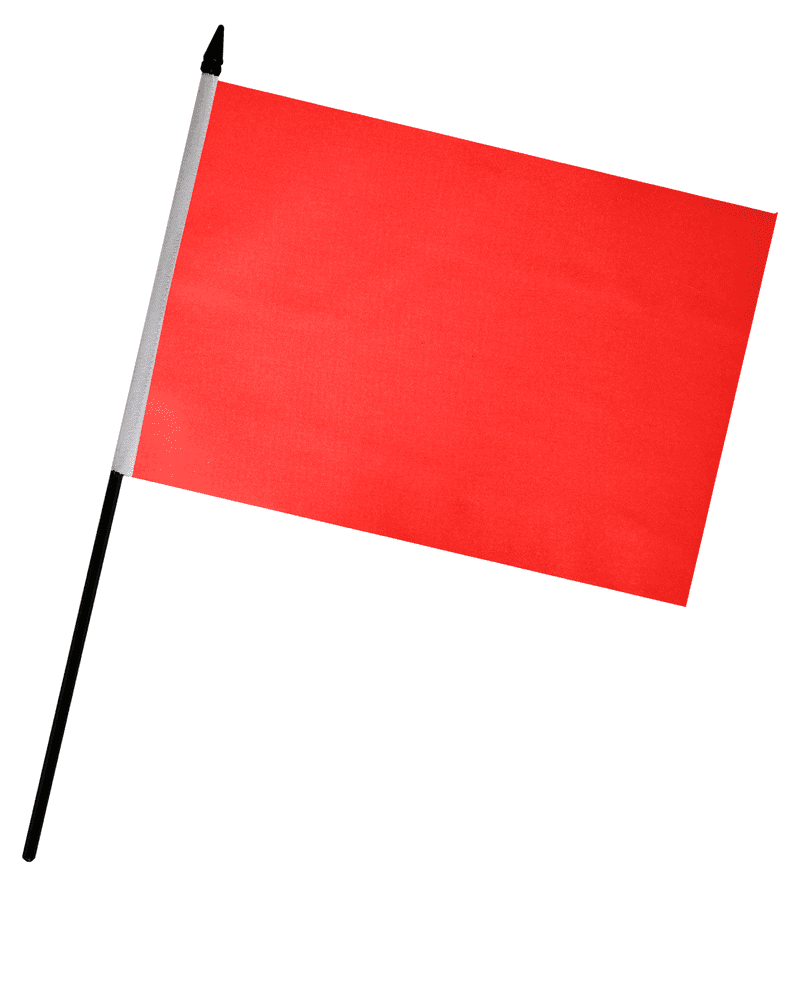 Plain Red Medium Hand Flag