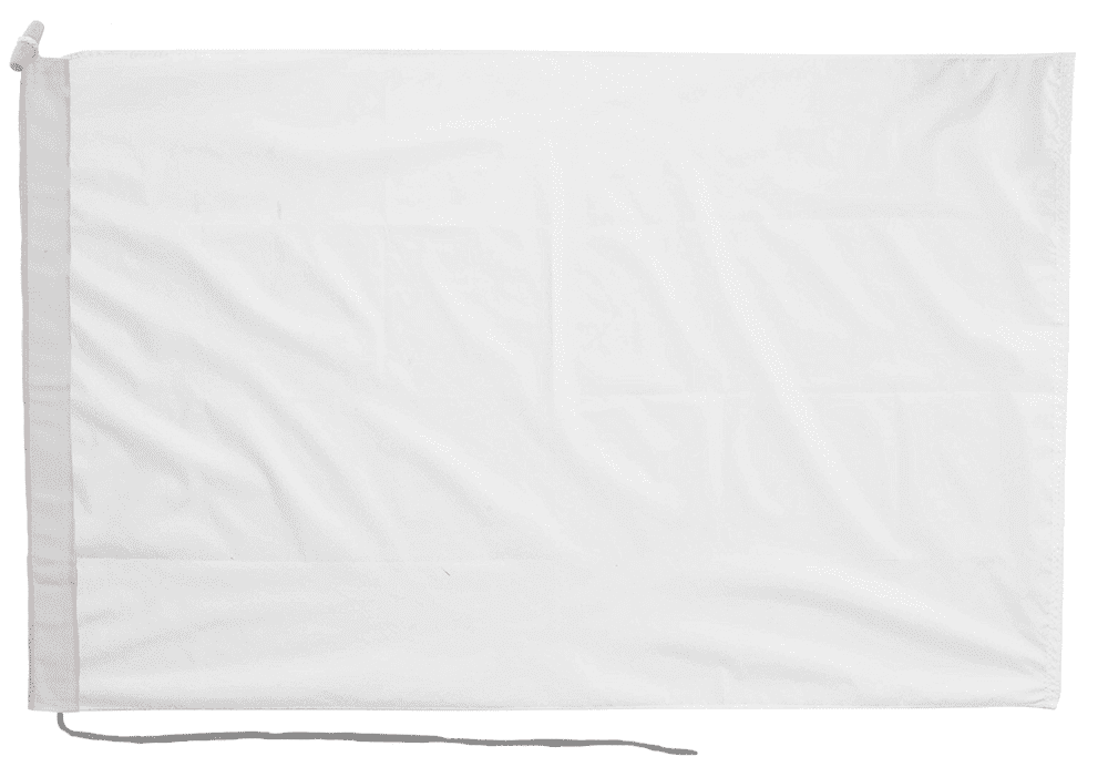 Plain White Flag with Rope & Toggle