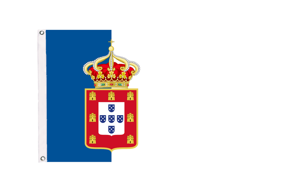 Portugal 1830 - 1910 Queen Maria II at sea Flag with Eyelets