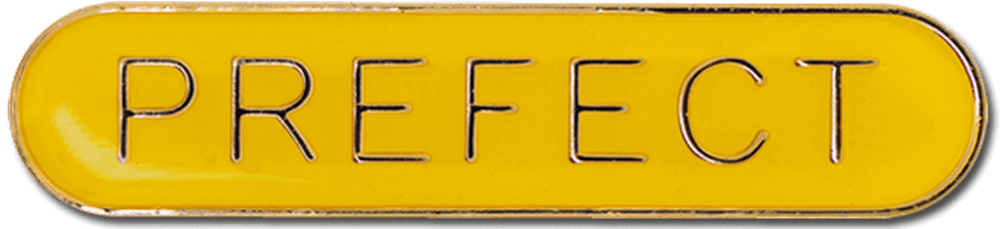 Prefect Rounded Bar Yellow Pin Badge