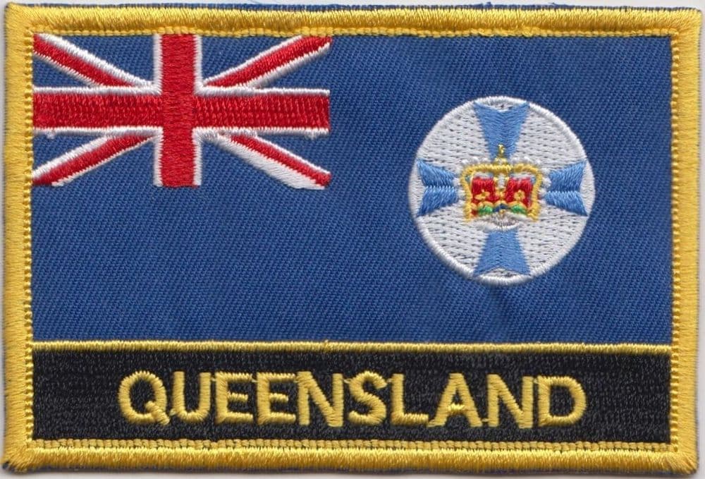 Queensland Australia Flag Embroidered Rectangular Patch Badge