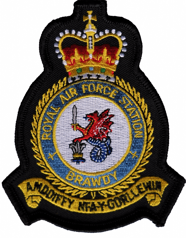 RAF Brawdy Royal Air Force MOD Crest Embroidered Patch