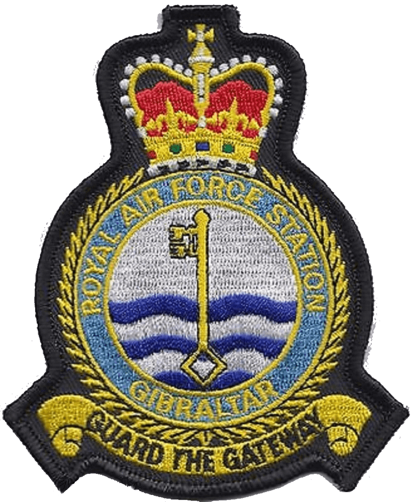 RAF Gibraltar - North Front - Royal Air Force MOD Crest Embroidered Patch