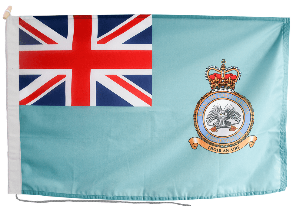 RAF Lossiemouth Royal Air Force Station Ensign Flag with Rope & Toggle