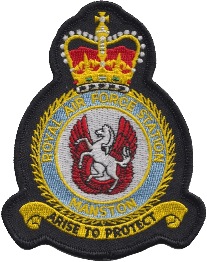 RAF Manston Royal Air Force MOD Crest Embroidered Patch