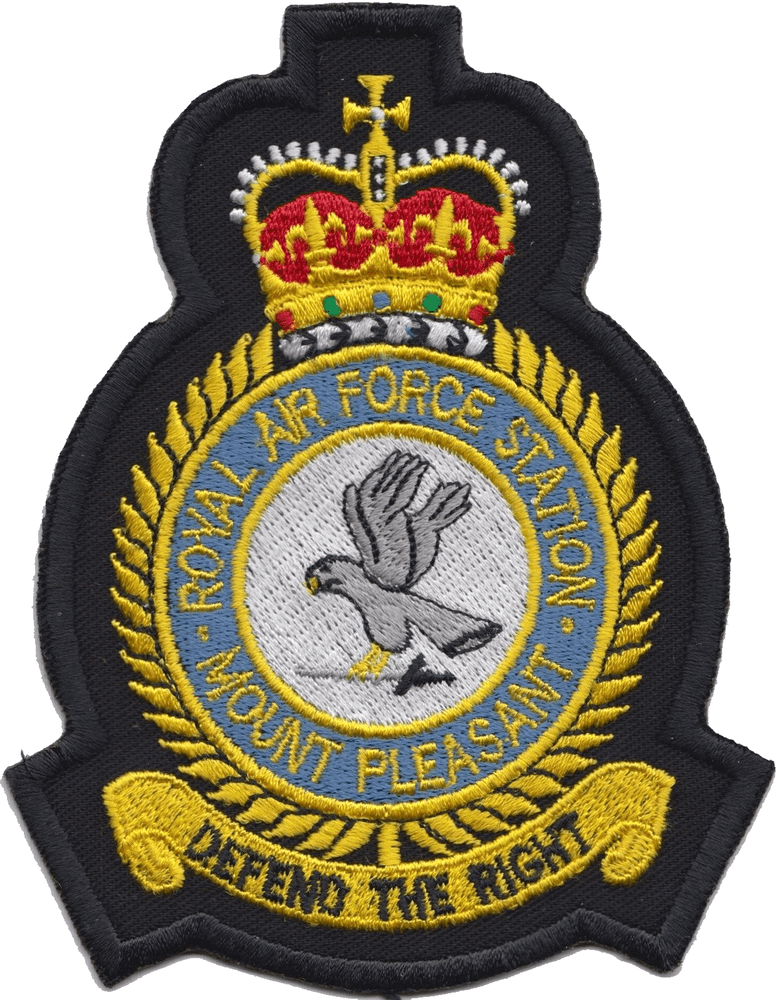 RAF Mount Pleasant Royal Air Force MOD Crest Embroidered Patch