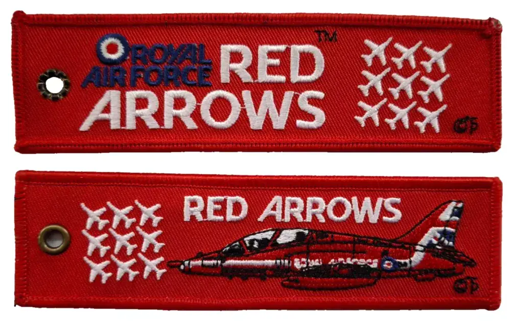 RAF Red Arrows Red Double-Sided Embroidered Cloth Keyring