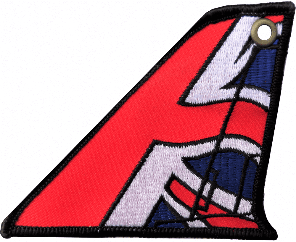 RAF Red Arrows Tail Fin Design Double-Sided Embroidered Cloth Keyring