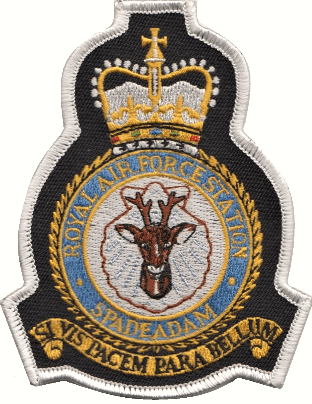 RAF Spadeadam Royal Air Force MOD White Crest Embroidered Patch
