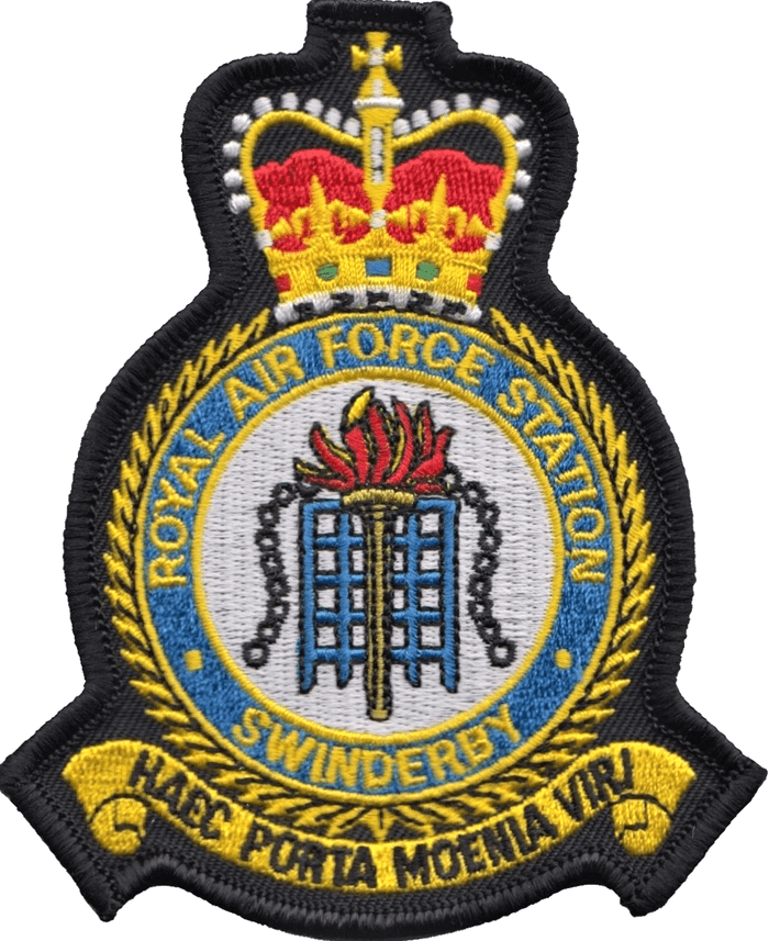 RAF Swinderby Royal Air Force MOD Crest Embroidered Patch