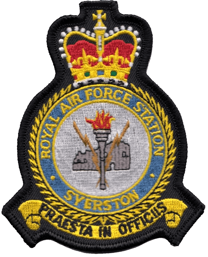 RAF Syerston Royal Air Force MOD Crest Embroidered Patch