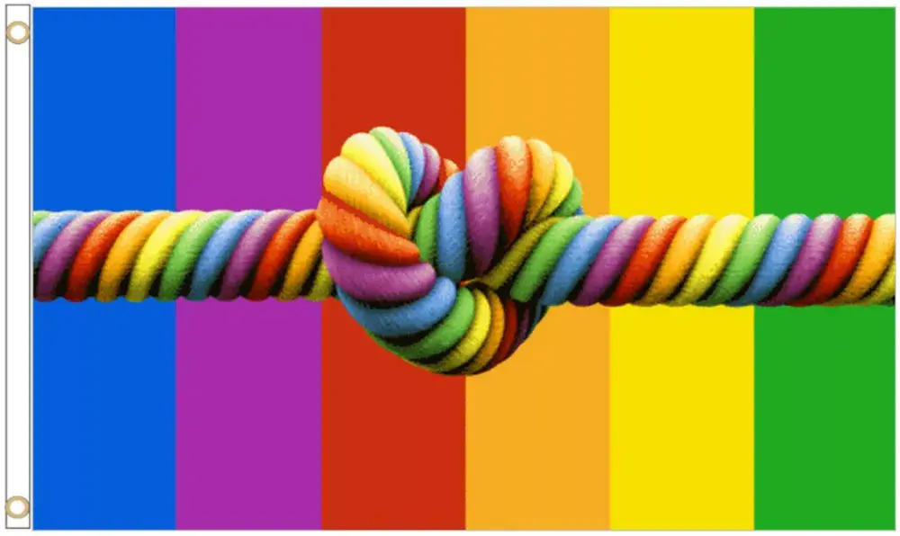 Rainbow Love Knot Polyester 5 x3 Flag