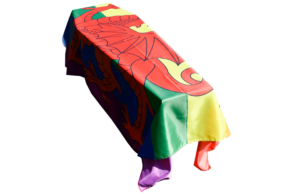 RAINBOW WALES FLAG COFFIN DRAPE