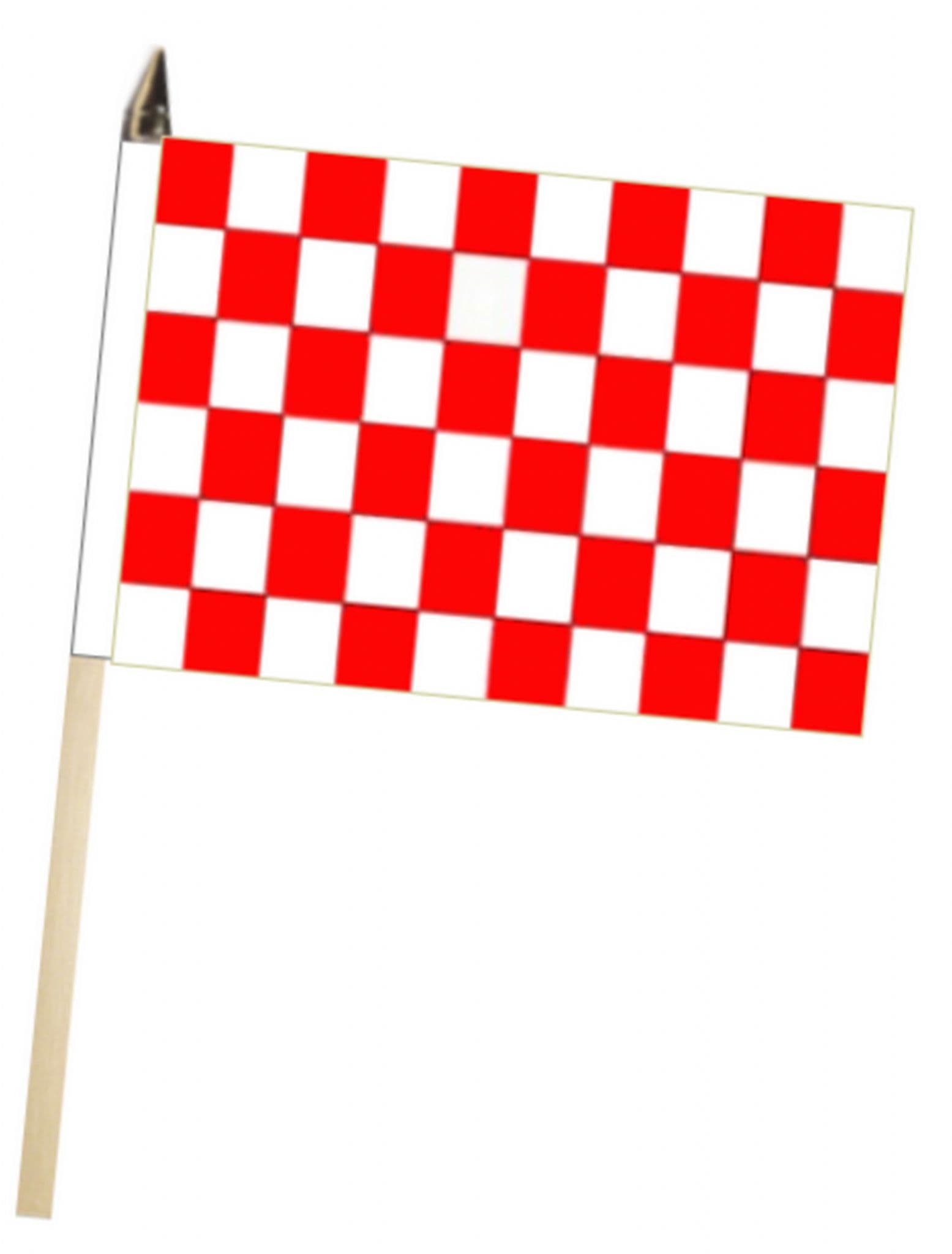 Red And White Checkered Large Hand Waving Flag