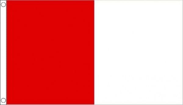 Red and White Half and Half Vertical Polyester Flag