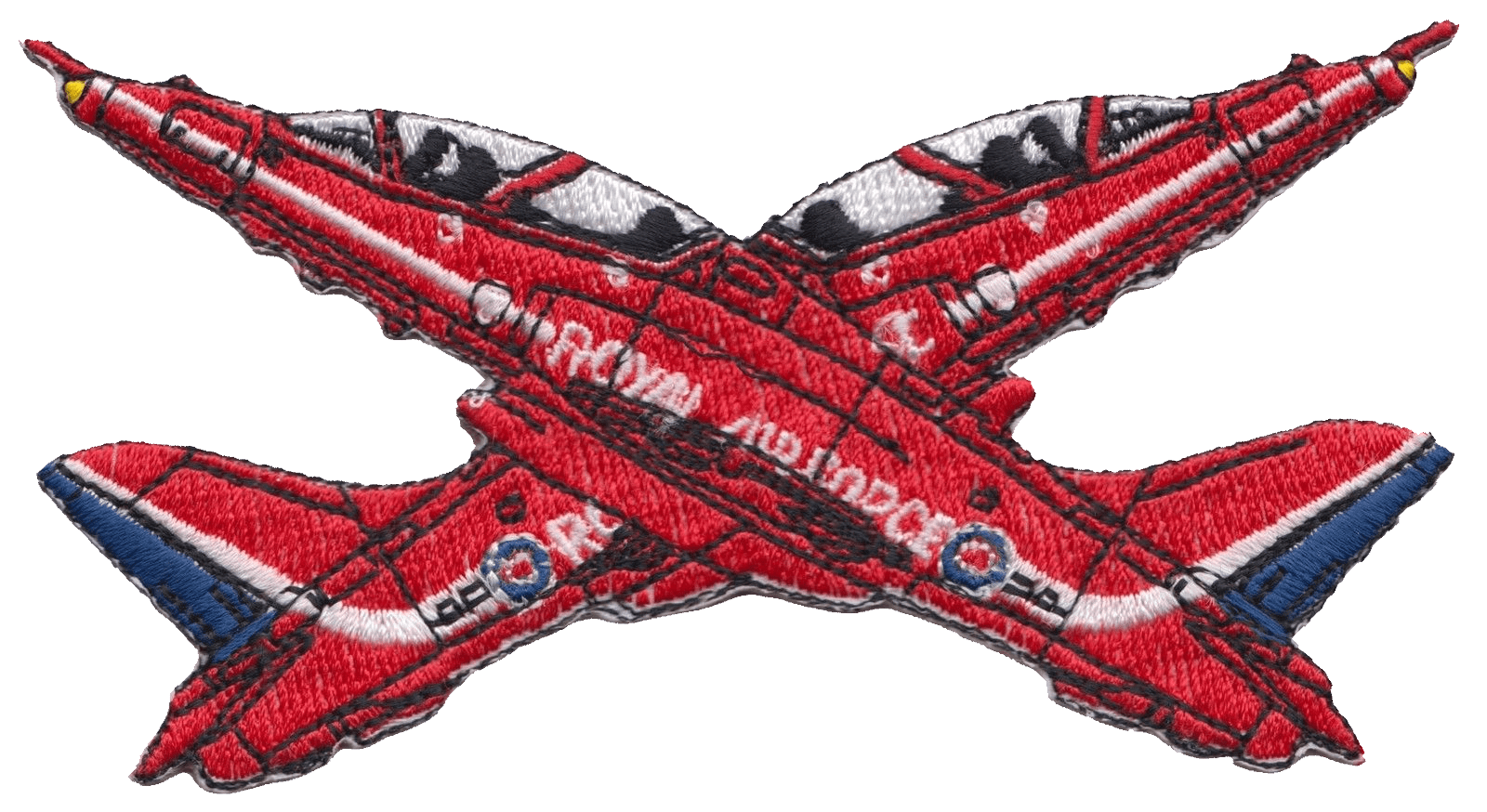 Red Arrows Crossed Hawks Royal Air Force RAF Cut-Out Embroidered Patch