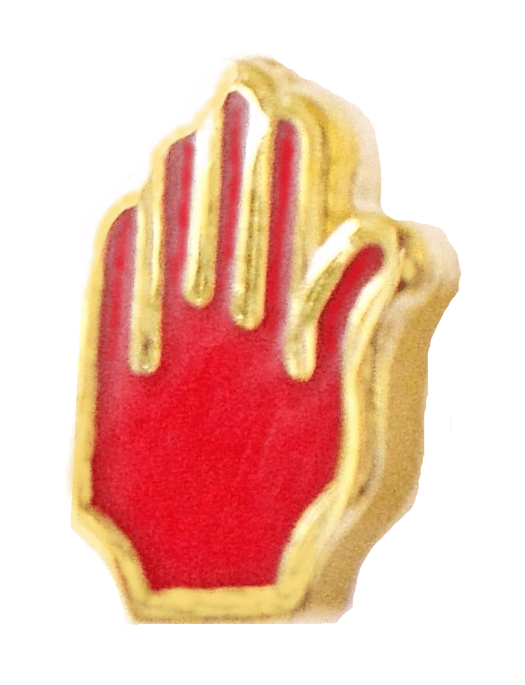 Red Hand of Ulster Cut Out Tiny Orange Order Pin Badge