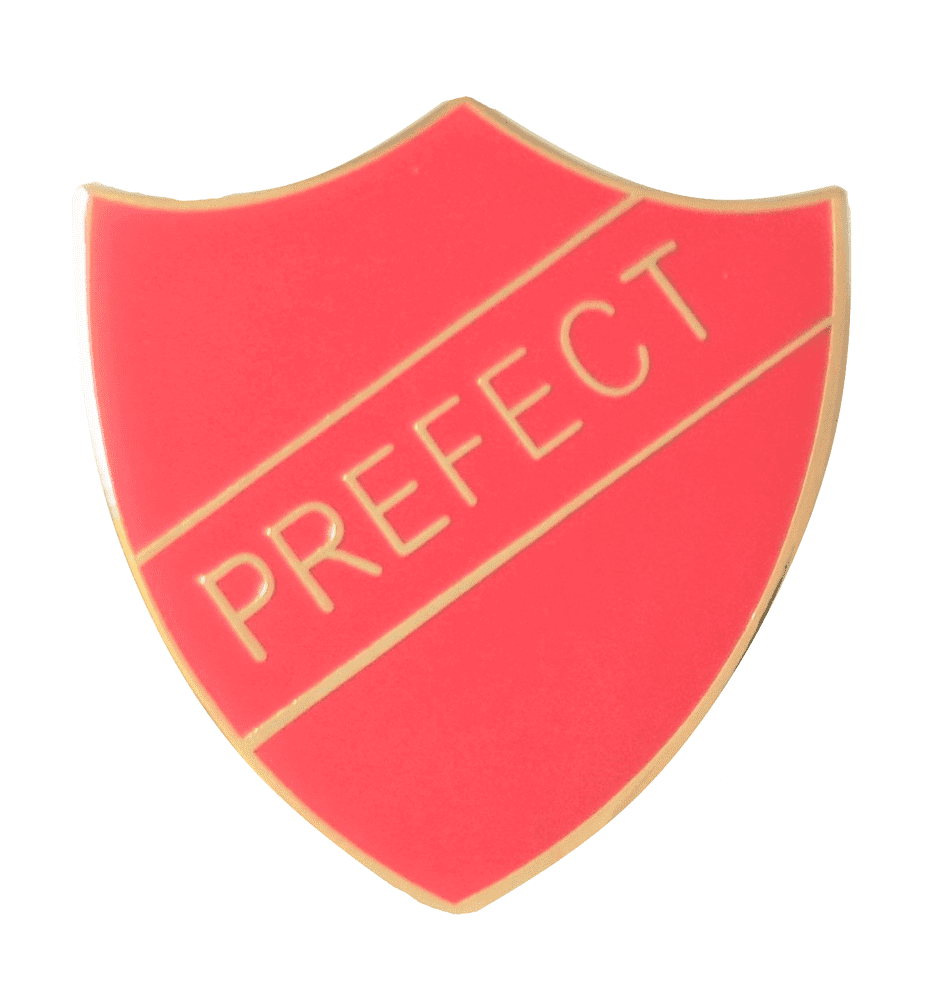 Red Prefect Badge For Schools Gold Plated Pin Badge