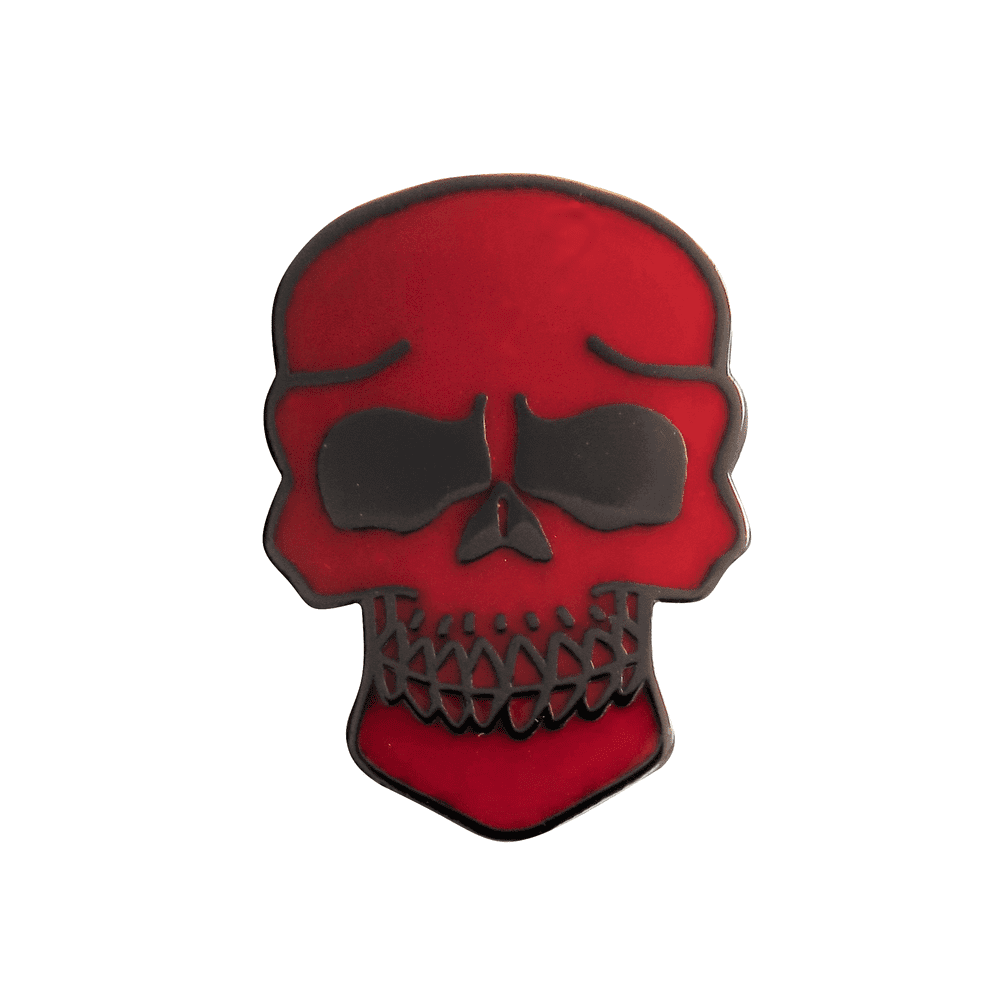 Red Skull Pin Badge