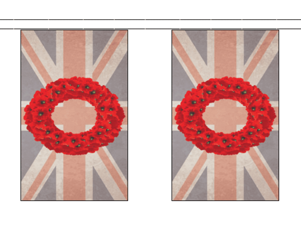 Remembrance Day UK Flag Bunting 10 Meter Triangle Flags 2 Pack Union ...