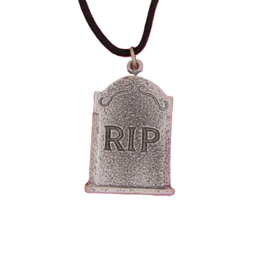 RIP Grave Headstone Pewter Pendant - Made in England