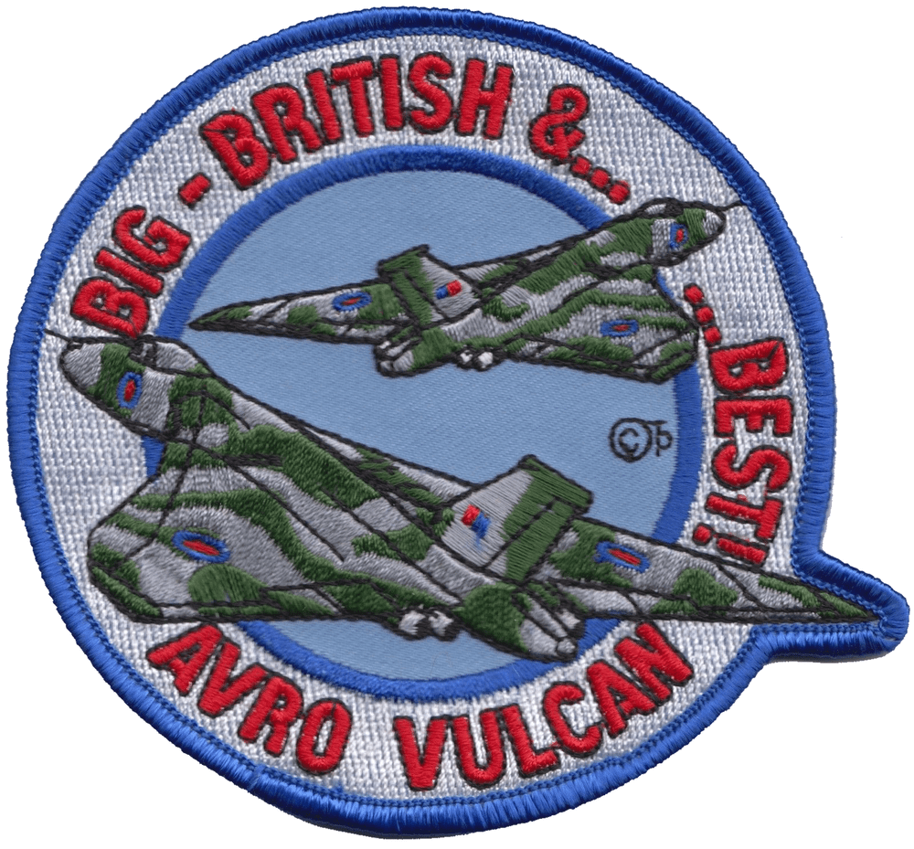 Royal Air Force RAF Avro Vulcan Big British & Best Shaped Embroidered Patch