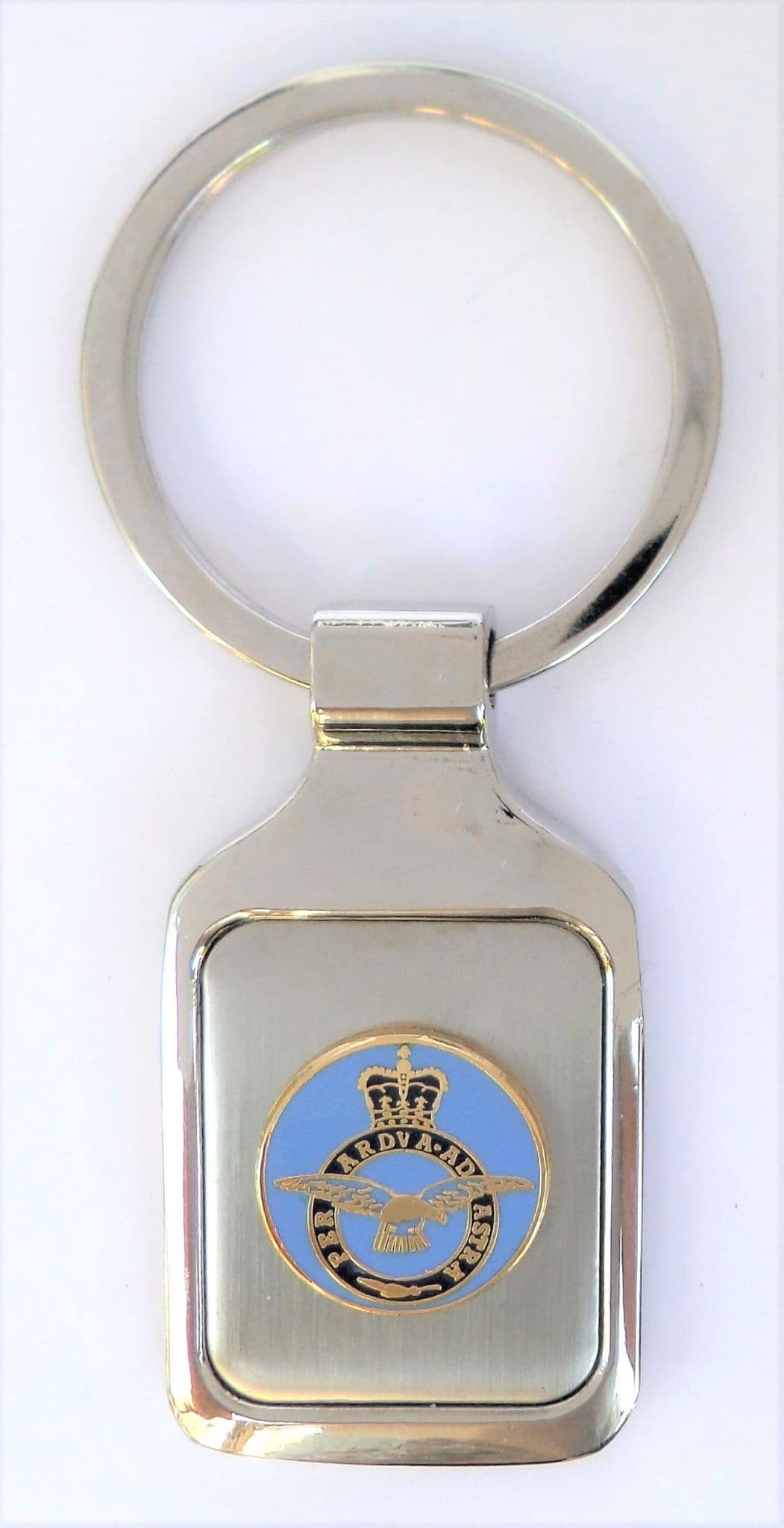 Royal Air Force RAF Badge Brushed Steel Key Fob - KM17