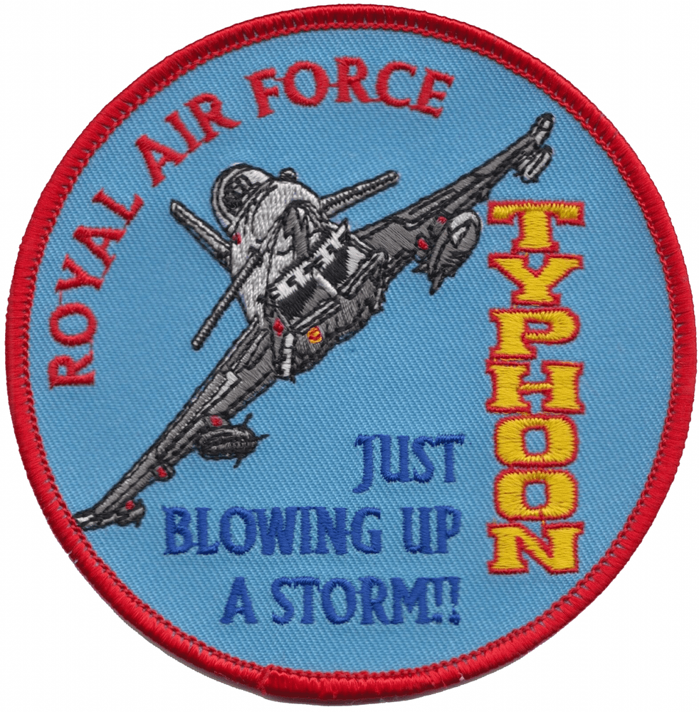 Royal Air Force RAF Eurofighter Typhoon Blowing Up A Storm Embroidered ...