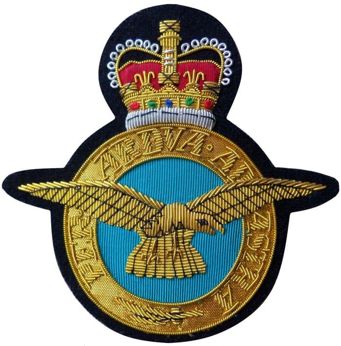 Royal Air Force RAF Insignia GOLD WIRED Blazer Embroidered Badge